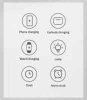 China Digital Alarm Clock 15W Fast Charger 6 In 1 Wireless Charger with 9V-1.67A Input for sale