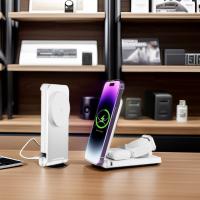 China 15W Aluminum Foldable Holder For Mobile Phones Qi Function And Magnetic Power Charger for sale