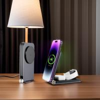 China 15W Aluminum Foldable Holder For Mobile Phones Qi Function And Magnetic Power Charger for sale