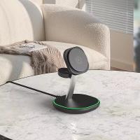 China White 15W 3 In 1 Wireless Charging Station for Smart Watch and Earphone Connect Type C for sale