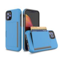 China Solid Color 3-in-1 Mobile Phone Case Luxury TPU PC Card Wallet Cover for iPhone 11 2019 for sale