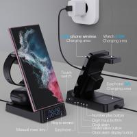 China Multifunctional Desktop Portable Wireless Charger Stand With Alarm Clock And Night Light 6 In 1 for sale