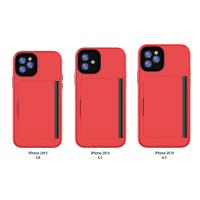 China Solid Color 3-in-1 Mobile Phone Case Luxury TPU PC Card Wallet Cover for iPhone 11 2019 for sale
