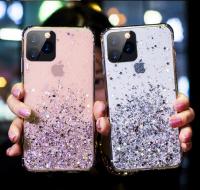 China Solid Color TPU Cover Cell Transparent Glitter Epoxy Phone Case for iPhone 11 Pro Max for sale
