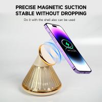 China Desktop Deco 15W Night Light Magnetic Wireless Car Charger With Sleep Light Black Output 9V 2A for sale