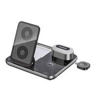 China OEM 15W 10W Fast Qi LED Light 3 In 1 Wireless Charging Station For Mobile Phone Tablet for sale