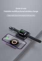 China Qi 15W Fast Magnetic Magnetic Portable Charger 3 In 1 For Mobile Phone Smart Watch Earphone for sale