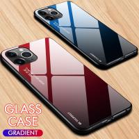 China 7 Colors Gradient Shockproof Tempered Glass Phone Case For IPhone 11 No Special Craft for sale