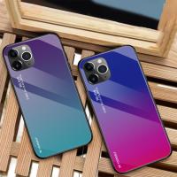 China 7 Colors Gradient Shockproof Tempered Glass Phone Case For IPhone 11 No Special Craft for sale