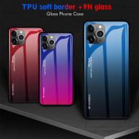 China 7 Colors Gradient Shockproof Tempered Glass Phone Case For IPhone 11 No Special Craft for sale
