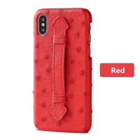 China Luxury Handmade Ostrich Skin Leather Phone Back Case for iPhone XS Max 100% Test for sale