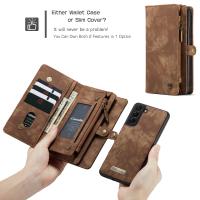 China Luxurious Leather Zipper Magnetic Wallet Card Mobile Phone Case Samsung S22 Plus for sale