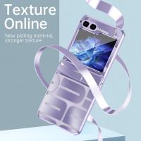 China Anti Drop Electroplate PC Cover Samsung Zflip5 Foldable Screen Mobile Phone Case for sale