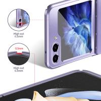 China Samsung Zflip5 Foldable Screen Luxury Phone Cases Shockproof Electroplate PC Cover Green for sale