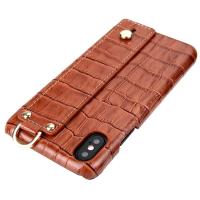 China Blue Luxury Crocodile Leather Mobile Cover For IPhone XS Handcrafted for sale