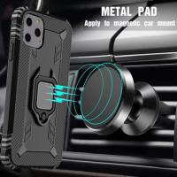 China iPhone XI Carbon Fiber Ring Magnetic Car Mount Protection Cover Back Cover Phone Case for sale