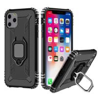China iPhone XI Carbon Fiber Ring Magnetic Car Mount Protection Cover Back Cover Phone Case for sale