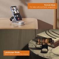 China Desktop 3 In 1 Wireless Charger Stand Magnetic Suction 15W Wireless Charger For Mobile Phone for sale