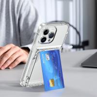 China Shockproof Air Corner Clear TPU PC Card Slot Back Cover For iPhone 15 14 13 Pro Max Transparent Phone Case for sale