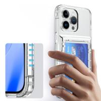 China Shockproof Air Corner Clear TPU PC Card Slot Back Cover For iPhone 15 14 13 Pro Max Transparent Phone Case for sale