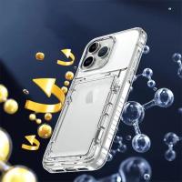 China Shockproof Air Corner Clear TPU PC Card Slot Back Cover For iPhone 15 14 13 Pro Max Transparent Phone Case for sale