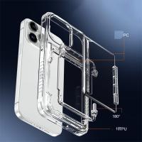China Shockproof Air Corner Clear TPU PC Card Slot Back Cover For iPhone 15 14 13 Pro Max Transparent Phone Case for sale