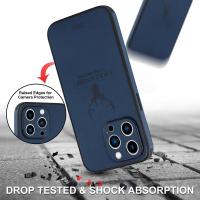 China 100% Test Luxury Deer Pattern Leather TPU Mobile Phone Case for iPhone 15 Pro Max 14 Pro Camera Lens Protection Orange for sale