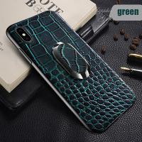 China Genuine Leather Magnetic Ring Crocodile Mobile Phone Case for iPhone 14 Pro Max for sale