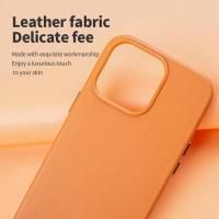 China Anti-Drop Soft Original Cover Magnetic Wireless Charger Pu Leather Phone Case For Iphone 14 Pro Max for sale