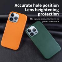 China Anti-Drop Soft Original Cover Magnetic Wireless Charger Pu Leather Phone Case For Iphone 14 Pro Max for sale