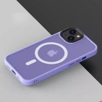 China Iphone 13 Promax Clear Magnetic Mobile Phone Cases with Frosted Magnetic Ring Metal Button and TPU for sale