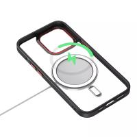 China Metal Lens Camera Full Protective Transparent Clear Cases Magnetic Hard Back Cover Mobile Phone Case For Iphone 13 14 15 Pro Max for sale