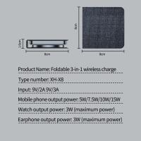 China 15W Fast Charging 2 In 1 Foldable Wireless Charger with QC3.0 Function and Magnetic Design for sale