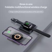 China 15W Fast Charging 2 In 1 Foldable Wireless Charger with QC3.0 Function and Magnetic Design for sale