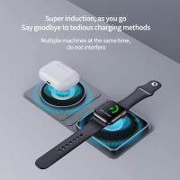 China 15W Fast Charging 2 In 1 Foldable Wireless Charger with QC3.0 Function and Magnetic Design for sale