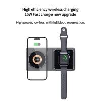China 15W Fast Charging 2 In 1 Foldable Wireless Charger with QC3.0 Function and Magnetic Design for sale