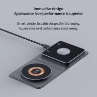China 15W Fast Charging 2 In 1 Foldable Wireless Charger with QC3.0 Function and Magnetic Design for sale