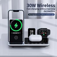 China Phone Watch and Earpods Wireless Charger Stand 4 in 1 with 5W/3W/15W Output for sale
