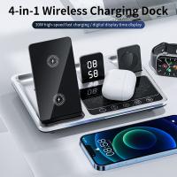 China Phone Watch and Earpods Wireless Charger Stand 4 in 1 with 5W/3W/15W Output for sale