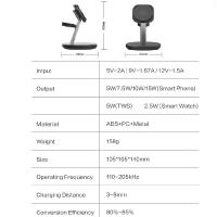 China Multifunction Chargers 15W 3 In 1 Wireless Charging Stand For Phone/Watch/Earbuds for sale