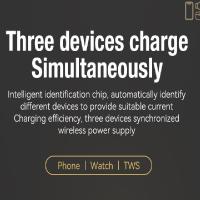 China 6 in 1 Magnetic Wireless Charger with LED Night Light and Clock Output 5W/7.5W/10W/15W ABS PC Material for sale