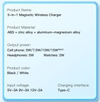 China 3In1 Private Mold Magnetic Wireless Charger for Phone Earphone Smart Watch for sale