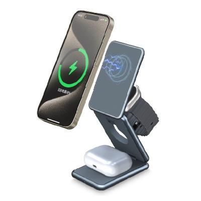 China Portable Magnetic Mobile Phone Wireless Charger with Foldable Design and 9V/2A Input for sale