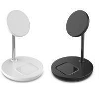 China 15W Fast Charging Magnetic Wireless Charger Stand for iPhone 13 14 15 Pro Max White Type C Input Port for sale