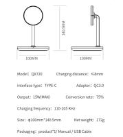 China 15W Fast Charging Magnetic Wireless Charger Stand for iPhone 13 14 15 Pro Max White Type C Input Port for sale