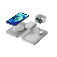 China Foldable 15W Wireless Charger for iWatch , Magnetic Portable 3 in 1 Charging Station for sale