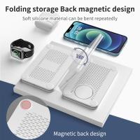 China Foldable 15W Wireless Charger for iWatch , Magnetic Portable 3 in 1 Charging Station for sale