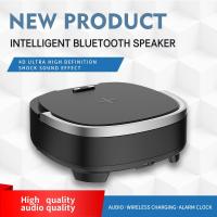 China 15W Phone Stand Wireless Charger Fast Phone Charging Alarm Clock Bt Speaker For Bedroom for sale