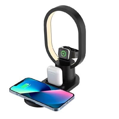 China ABS Magnetic 4 In 1 Wireless Fast Charging 15W Wireless Charger With Night Light for Type C Devices for sale