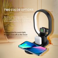 China Fast Charger 4 In 1 Multifunction 15W Wireless Charger With Table Lamp for Mobile Phone for sale